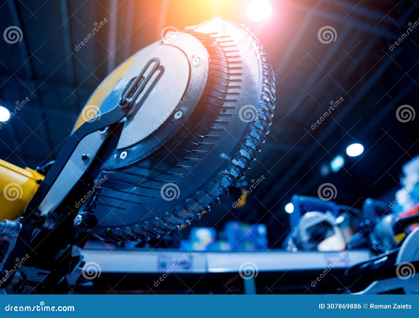 Automatic Circular Saw for Cutting Wood at the Showroom Stock Photo ...