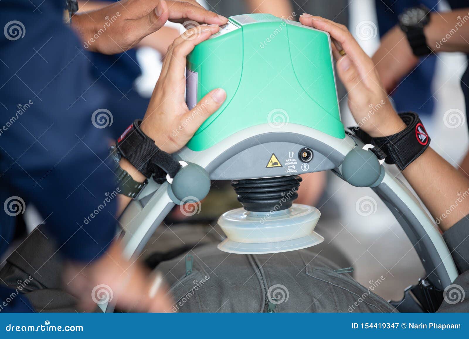 Automatic Compression Mechine CPR Stock Image - Image of doll, help ...