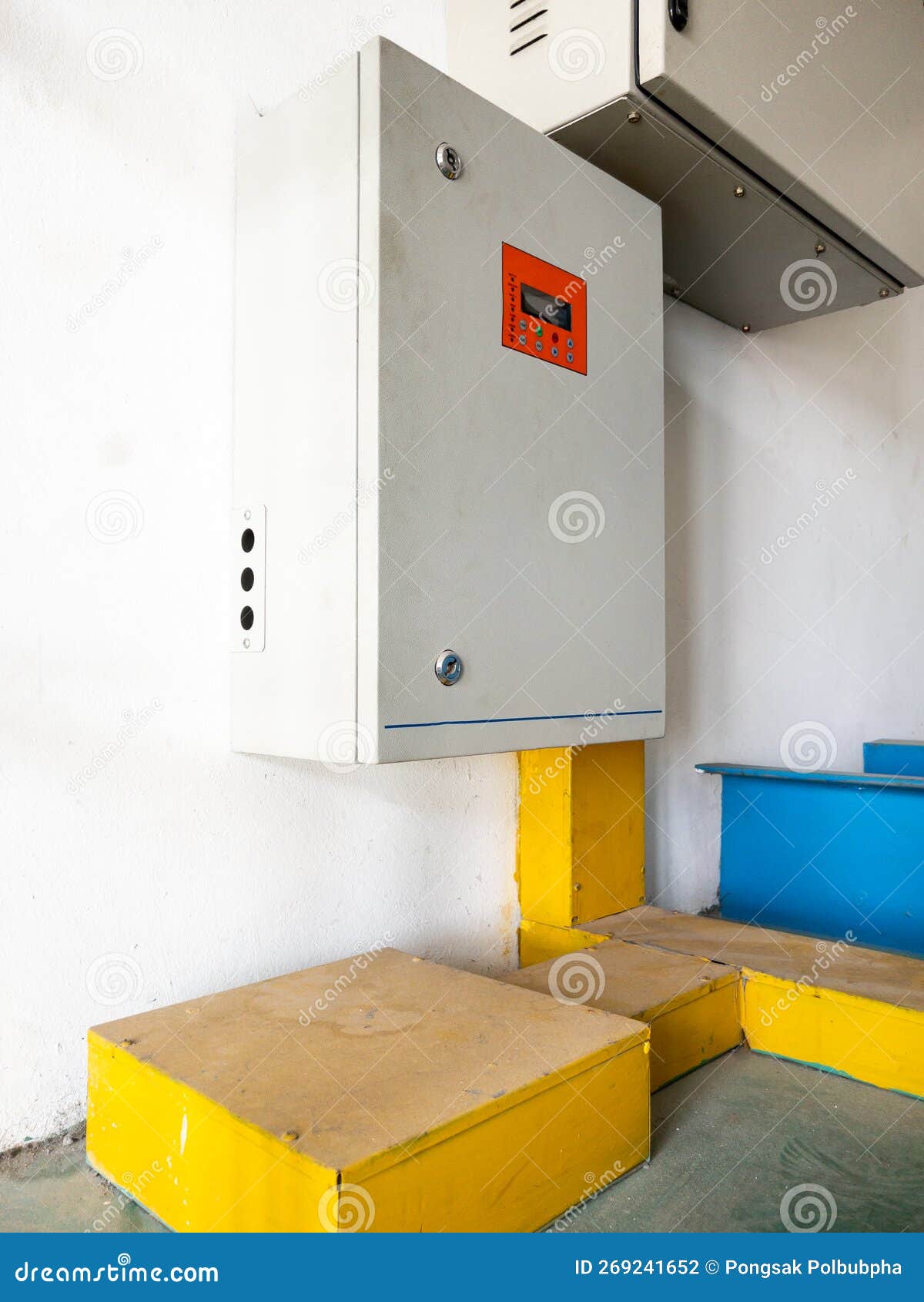 The Automatic Control Box Near the White Wall. Stock Photo - Image of ...