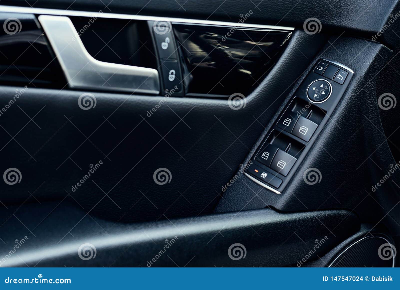 Automatic Control Panel of Car Windows Close Up Stock Photo - Image of ...