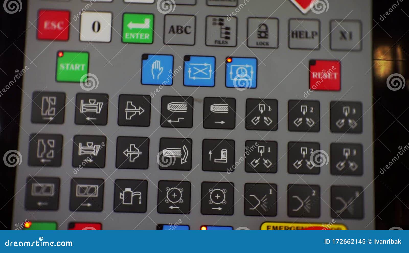 Automatic Control Panel with Different Buttons and Lights. Stock Video ...