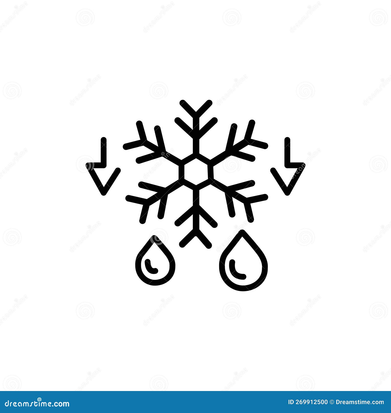 Automatic Defrost Icon, Defrosting Logo, Thin Line Web Symbol on White ...