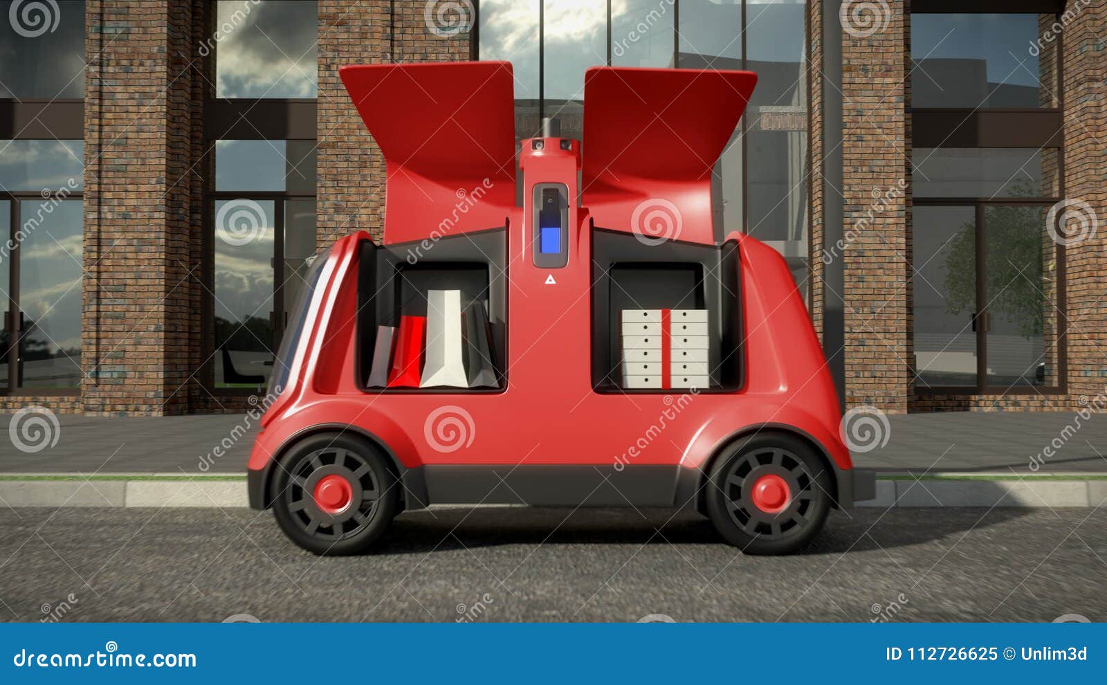 Automatic Delivery System Concept. 3D Render Stock Illustration ...