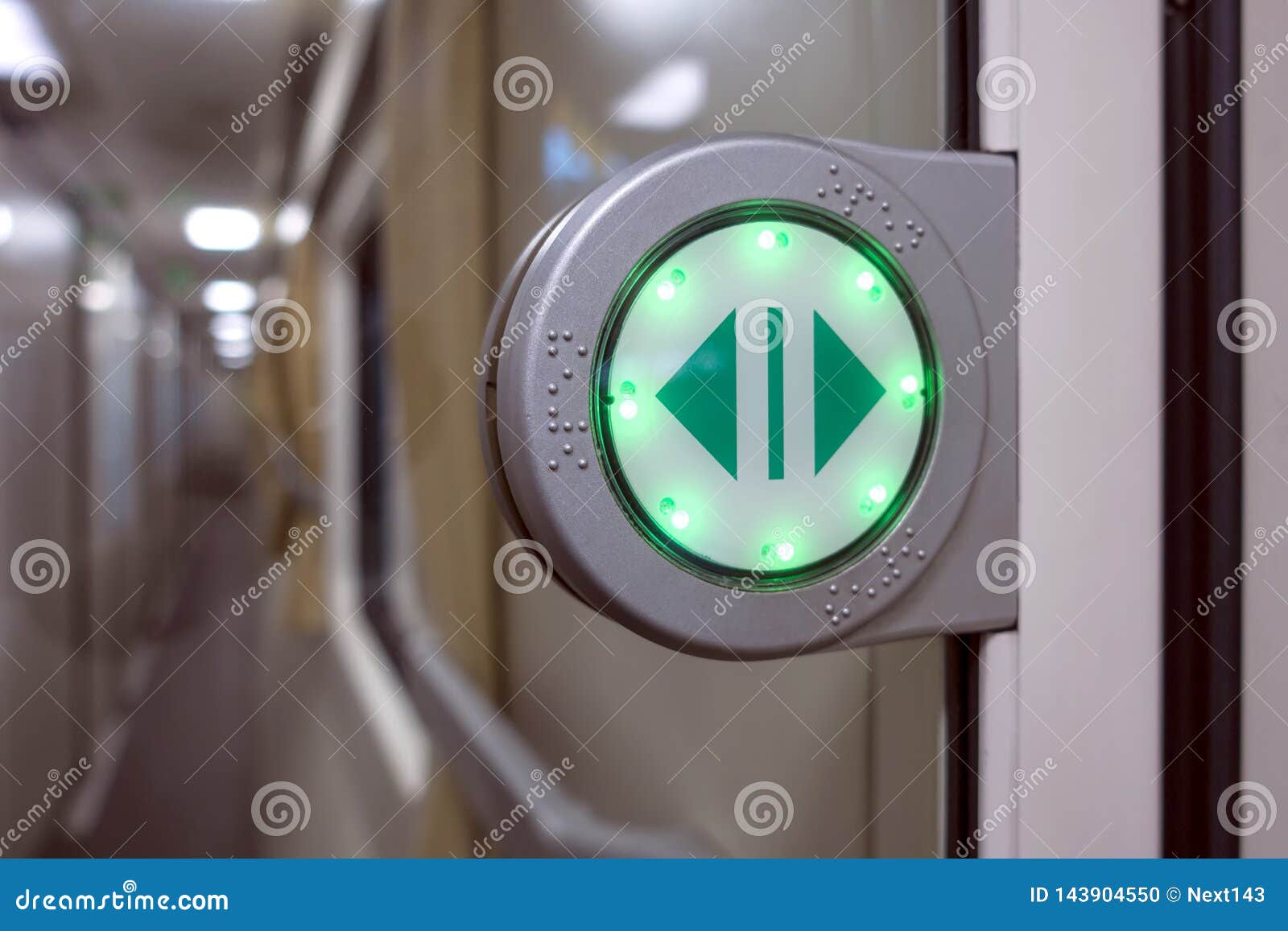 An Automatic Door Button on the First Class Train Stock Photo - Image ...