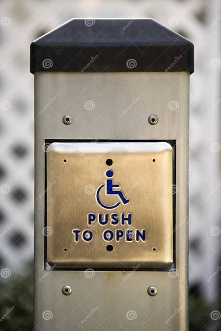 Automatic Door Button for Handicapped People. Stock Photo - Image of ...