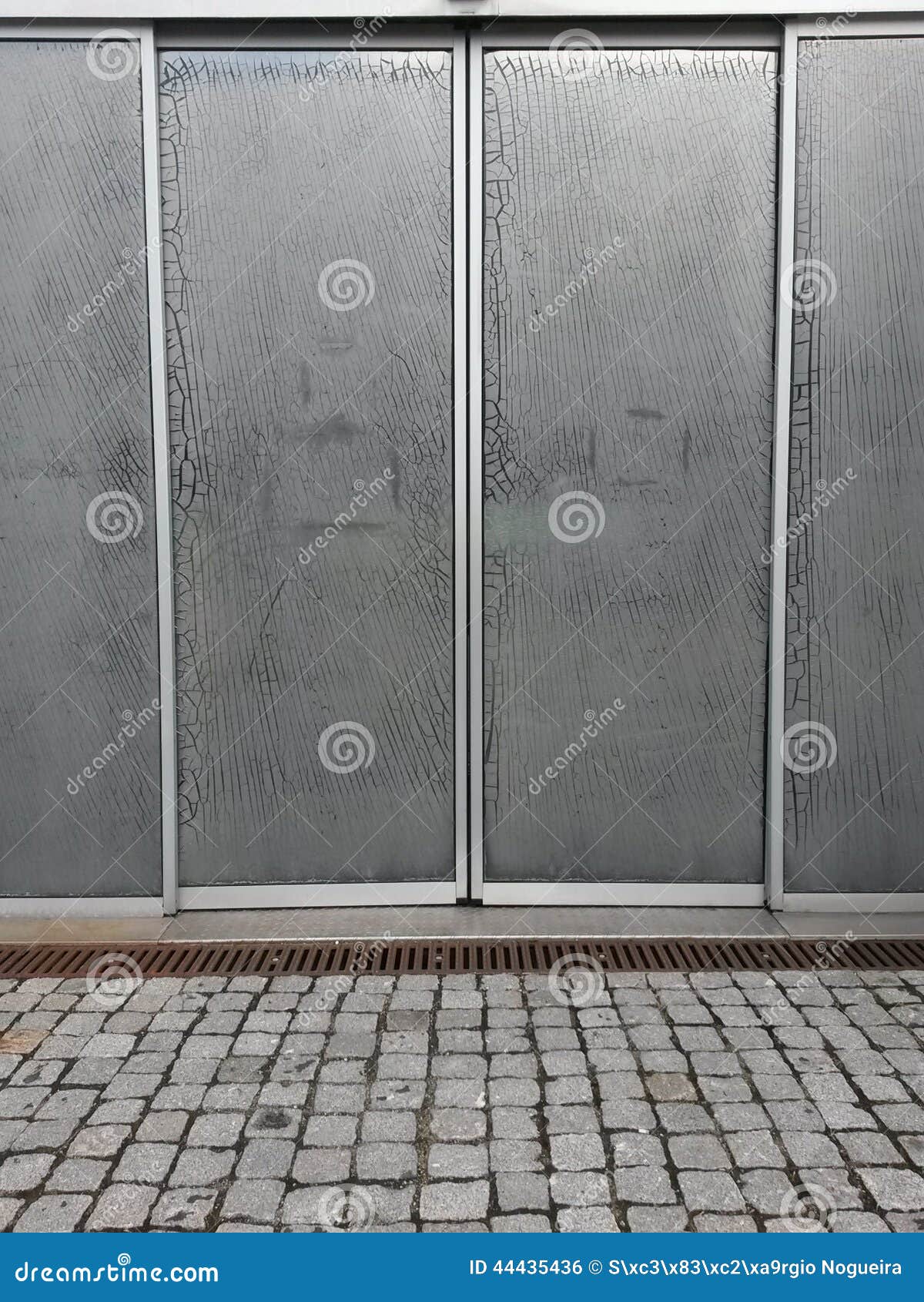 Automatic door stock photo. Image of stone, cracked, grey - 44435436