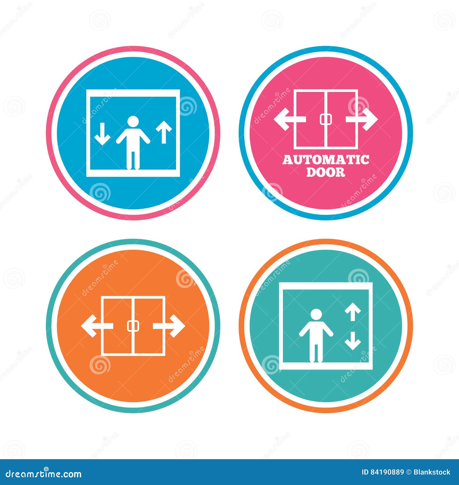 Automatic Door Icons. Elevator Symbols. Cartoon Vector | CartoonDealer ...