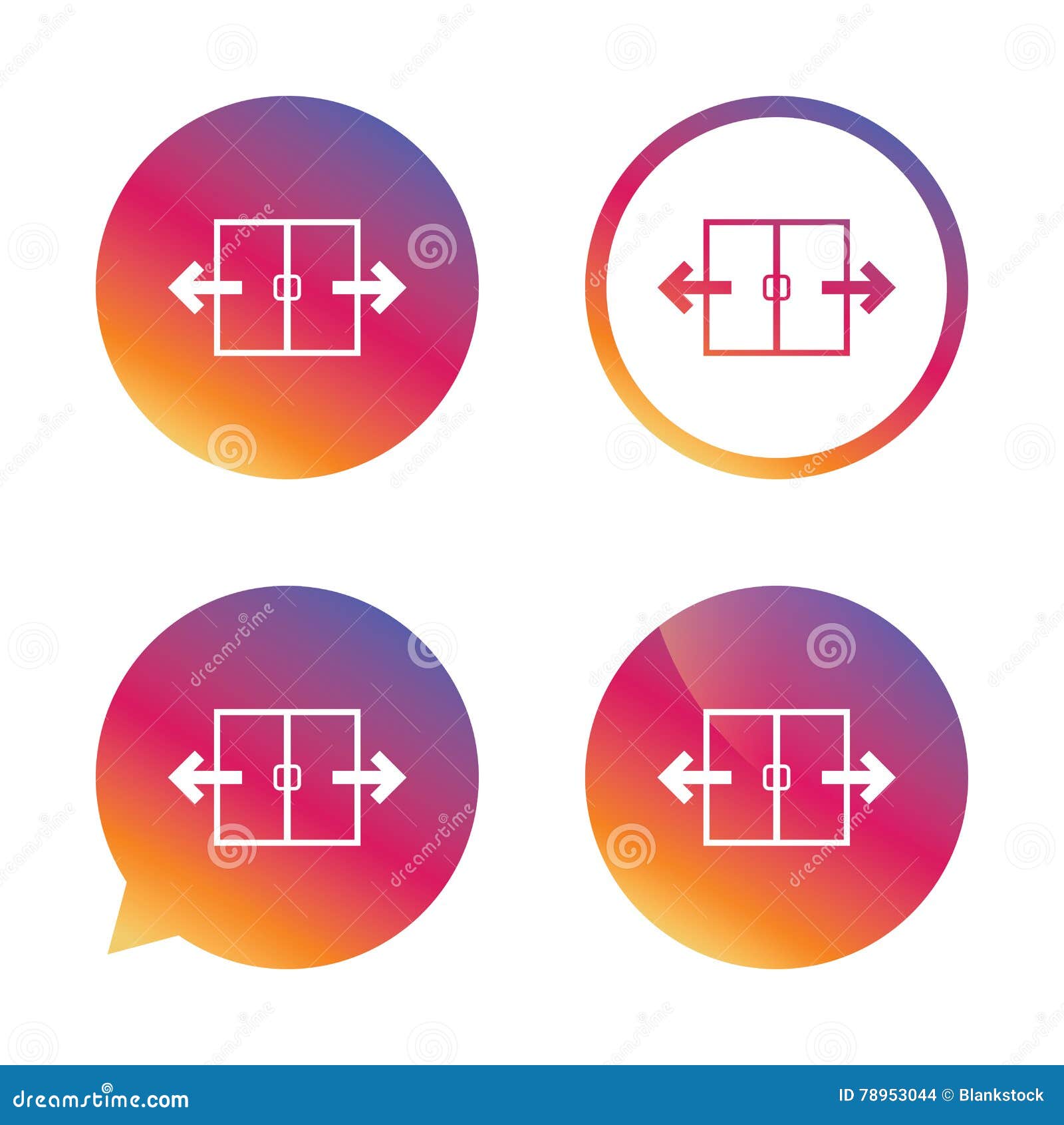 Automatic Door Sign Icon. Auto Open Symbol Stock Vector - Illustration ...