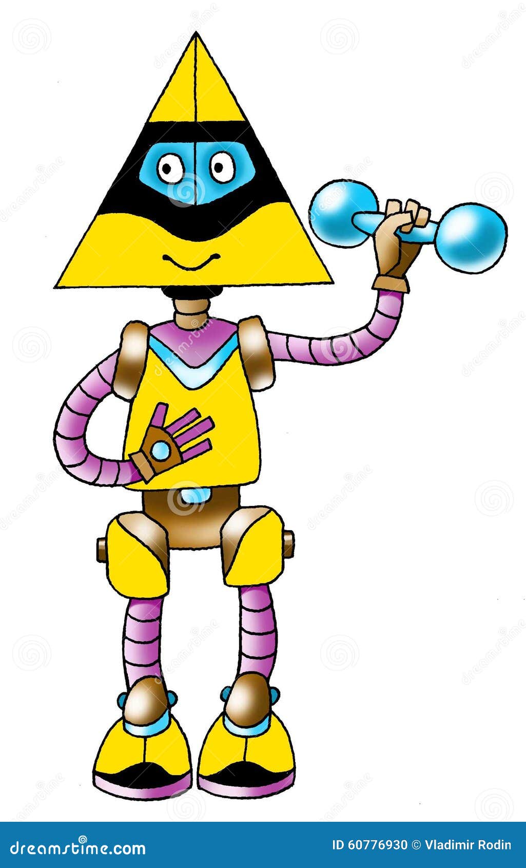 Automatic Drawing Cartoon Robot Cyborg Sensor Royalty-Free Stock ...