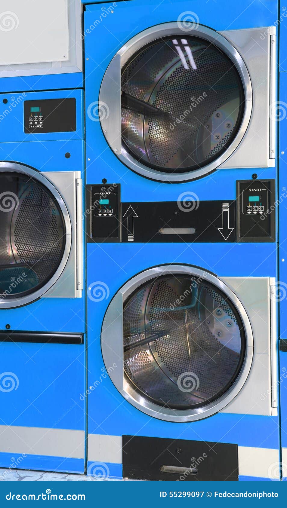 Automatic Dryers Coin Operated in the Laundromat Stock Image - Image of ...