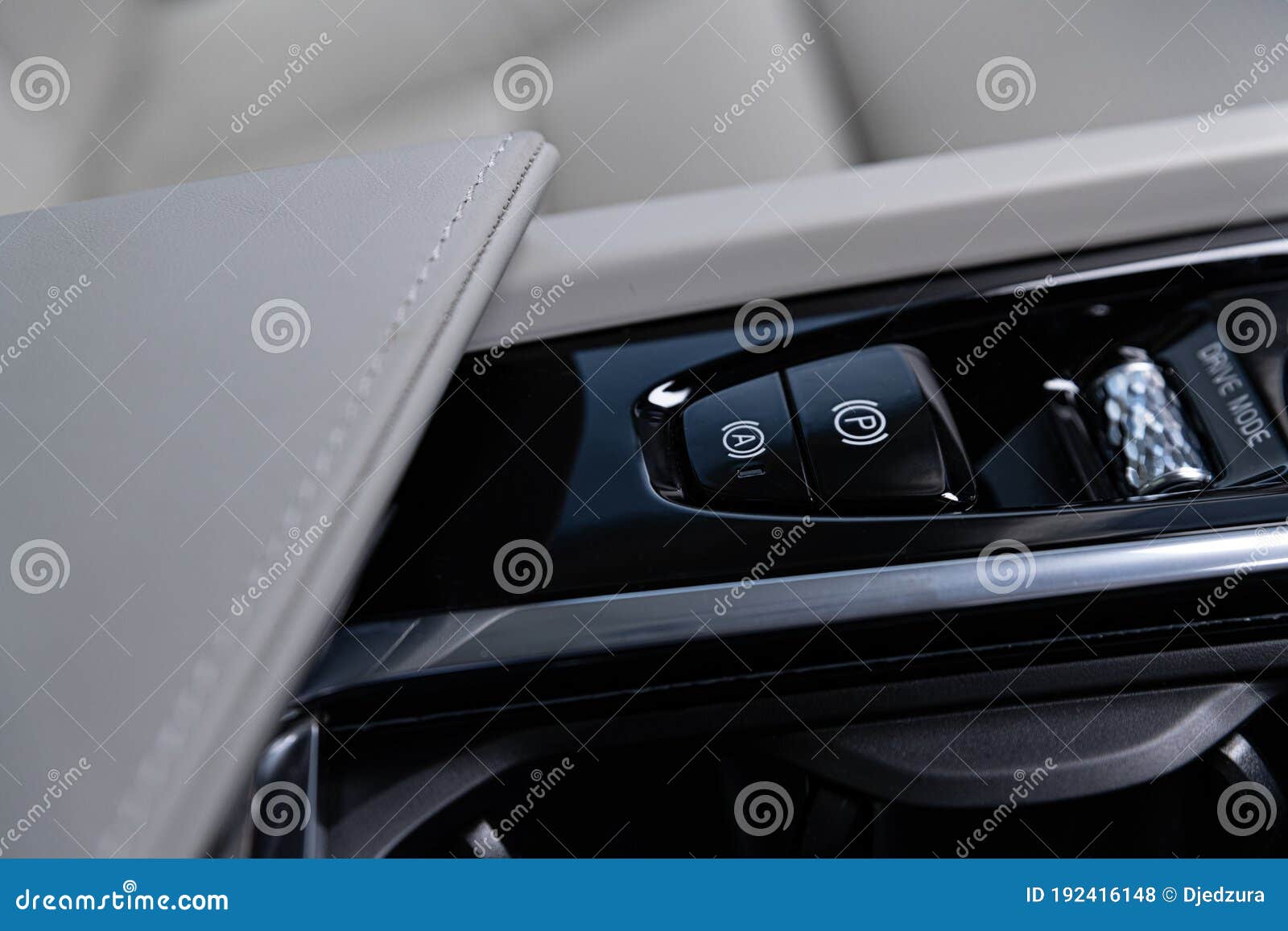 Automatic Electric Parking Hand Brake. Modern Car Stock Photo - Image ...