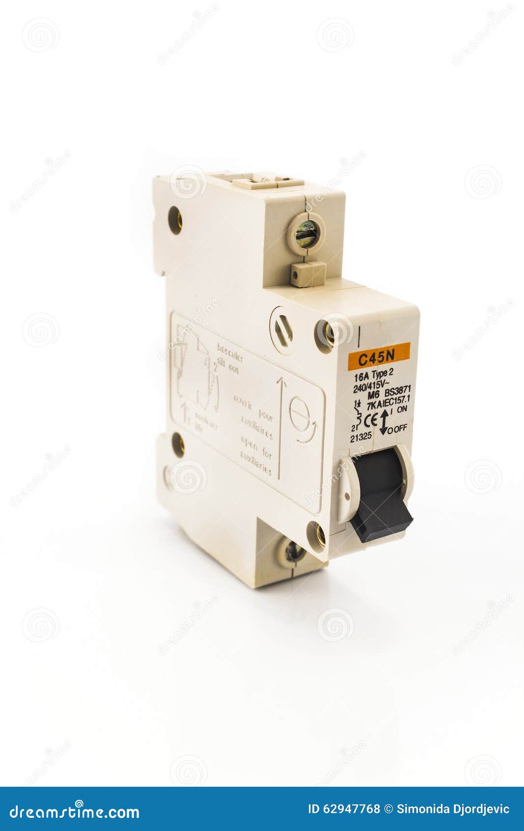 Automatic Electrical Fuse Isolated on White Stock Photo - Image of ...