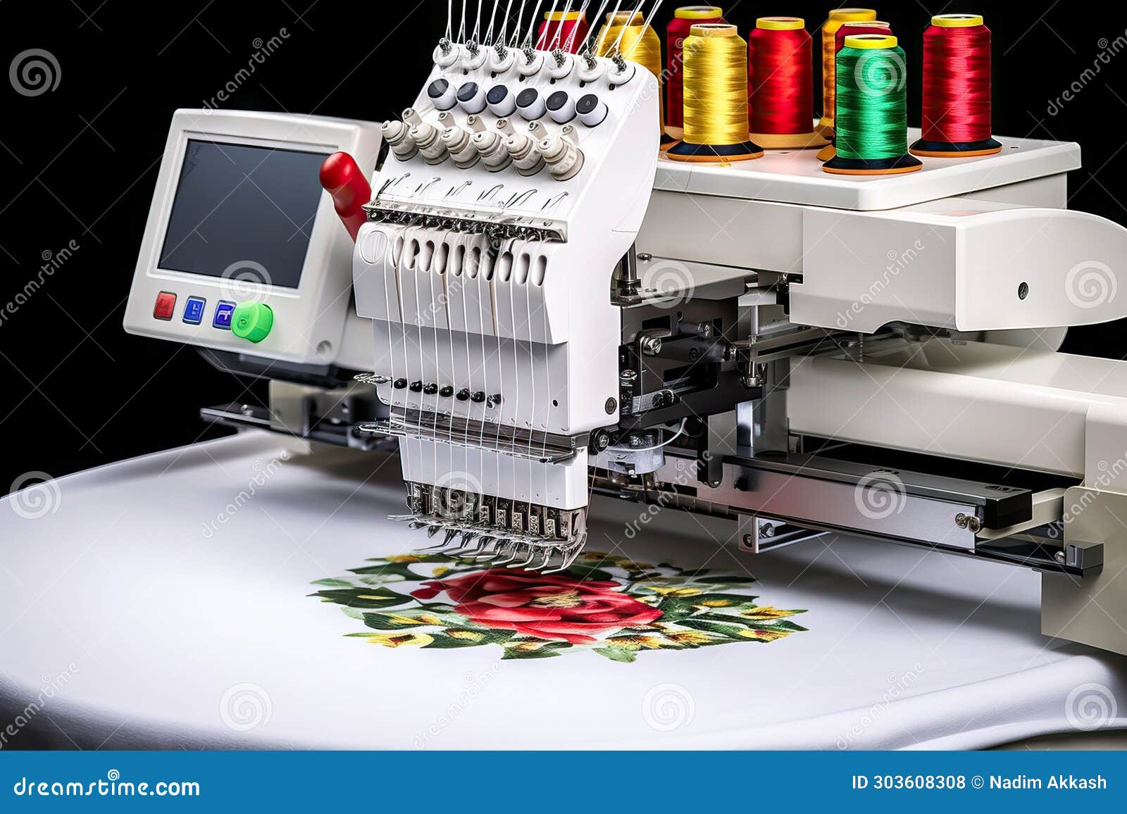 Automatic Embroidery Machine Stock Illustration - Illustration of ...