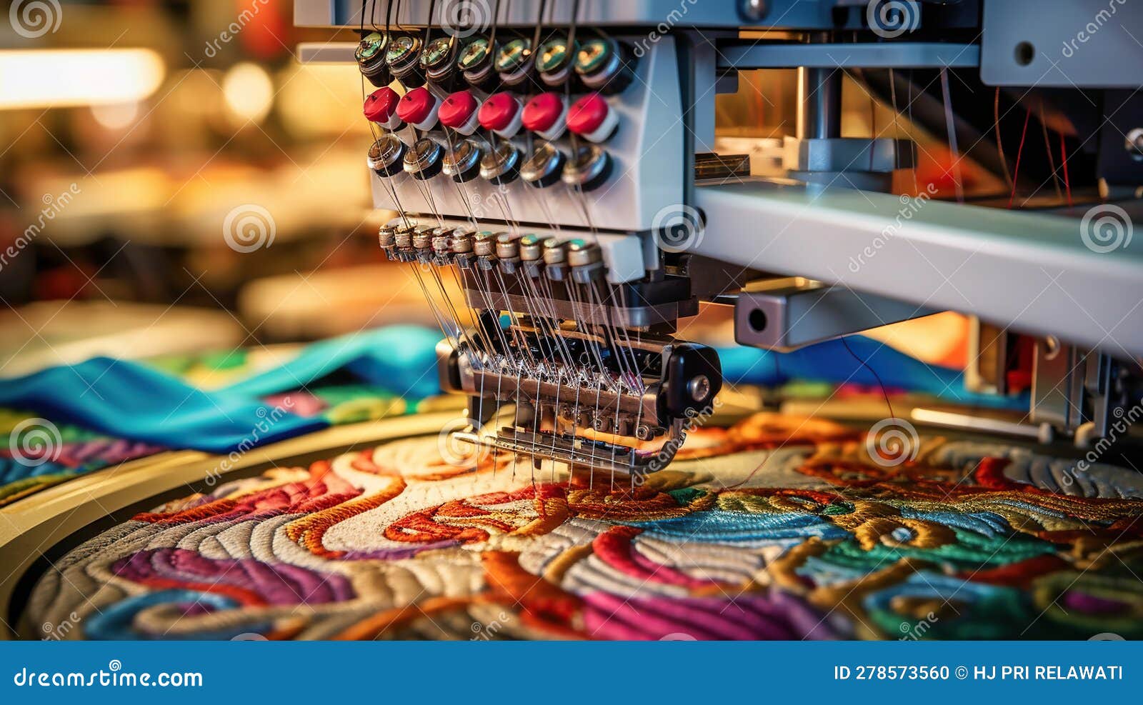 Automatic Embroidery Machine. Generative Ai Stock Illustration ...