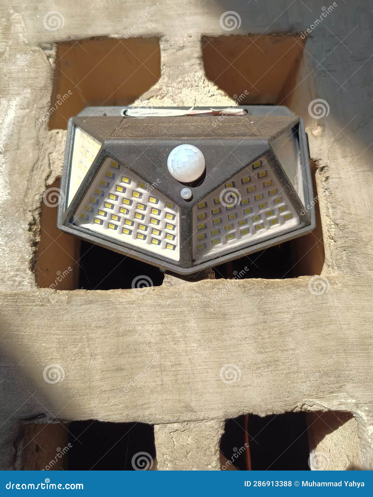 Automatic Emergency Light with Motion Sensor Stock Photo - Image of ...