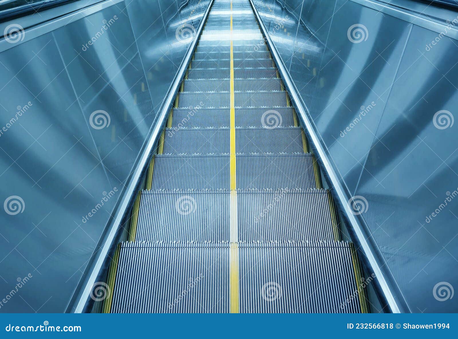 The automatic escalator stock photo. Image of interior - 232566818
