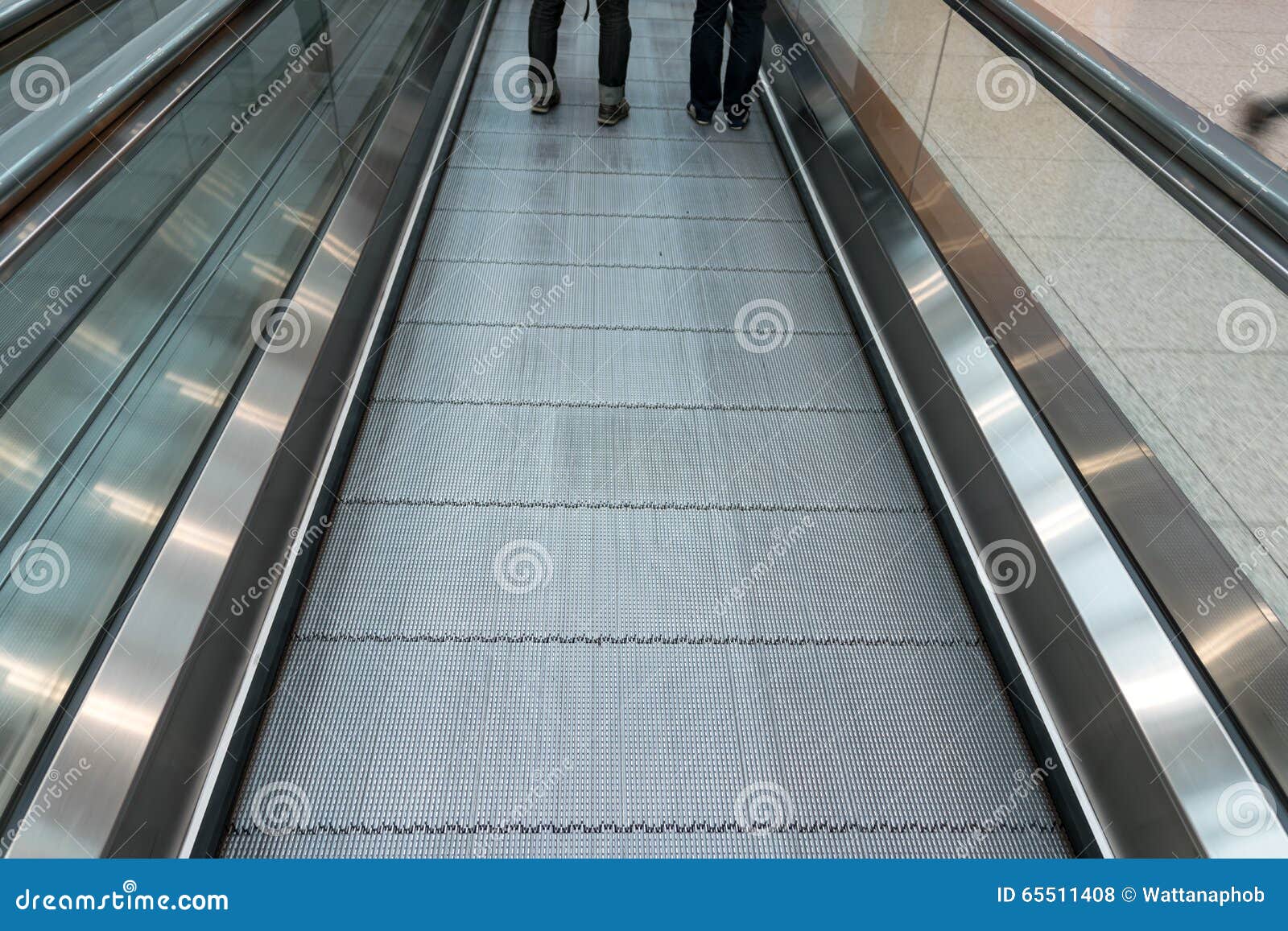 Automatic Escalators in Various Places and Buildings. Stock Photo ...