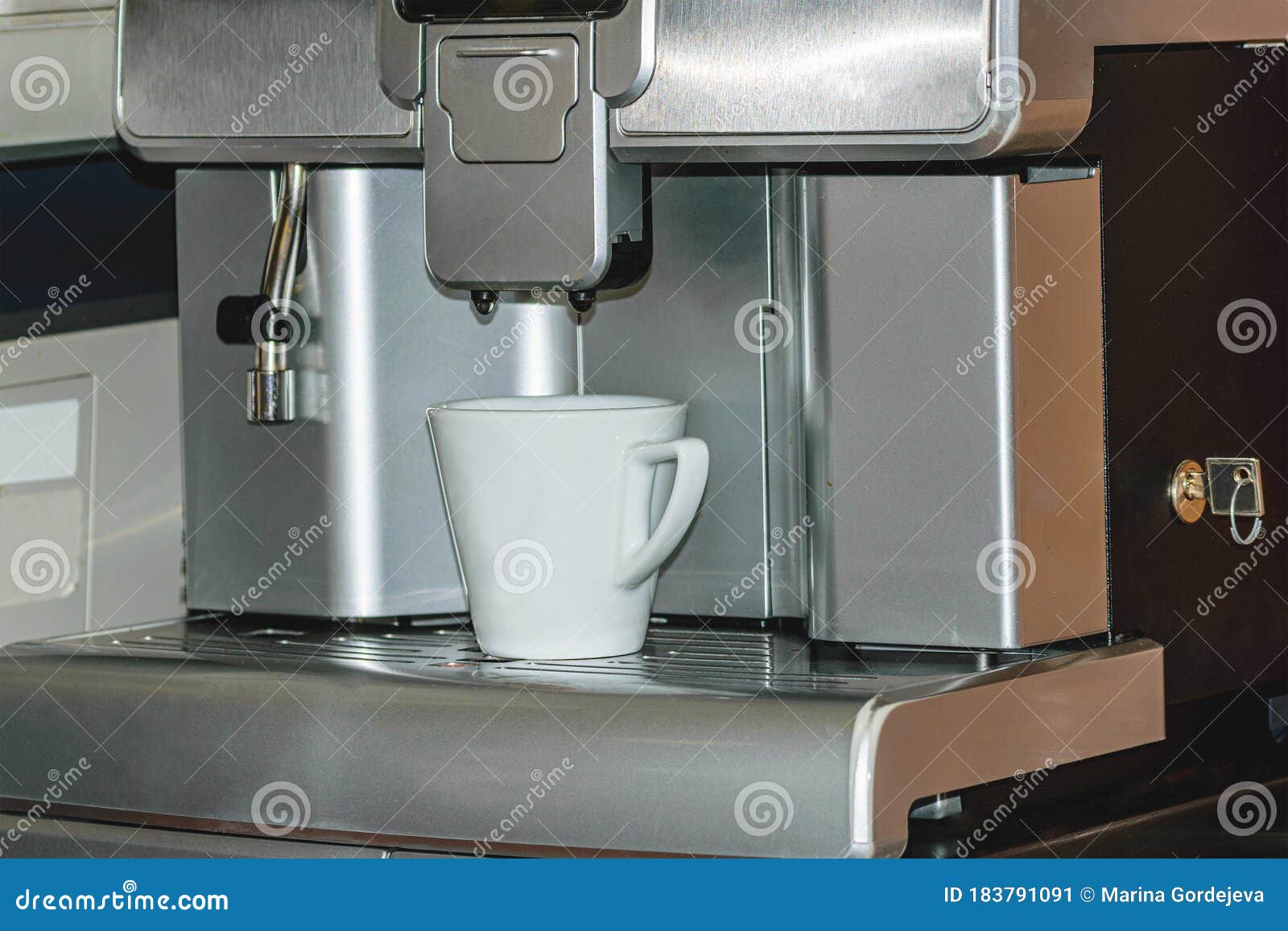 Automatic Espresso Machine for Making Coffee on a Mug in a Bar ...