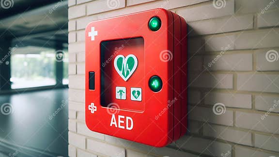 Automatic External Defibrillator (AED). Generated AI Stock Illustration - Illustration of subway ...