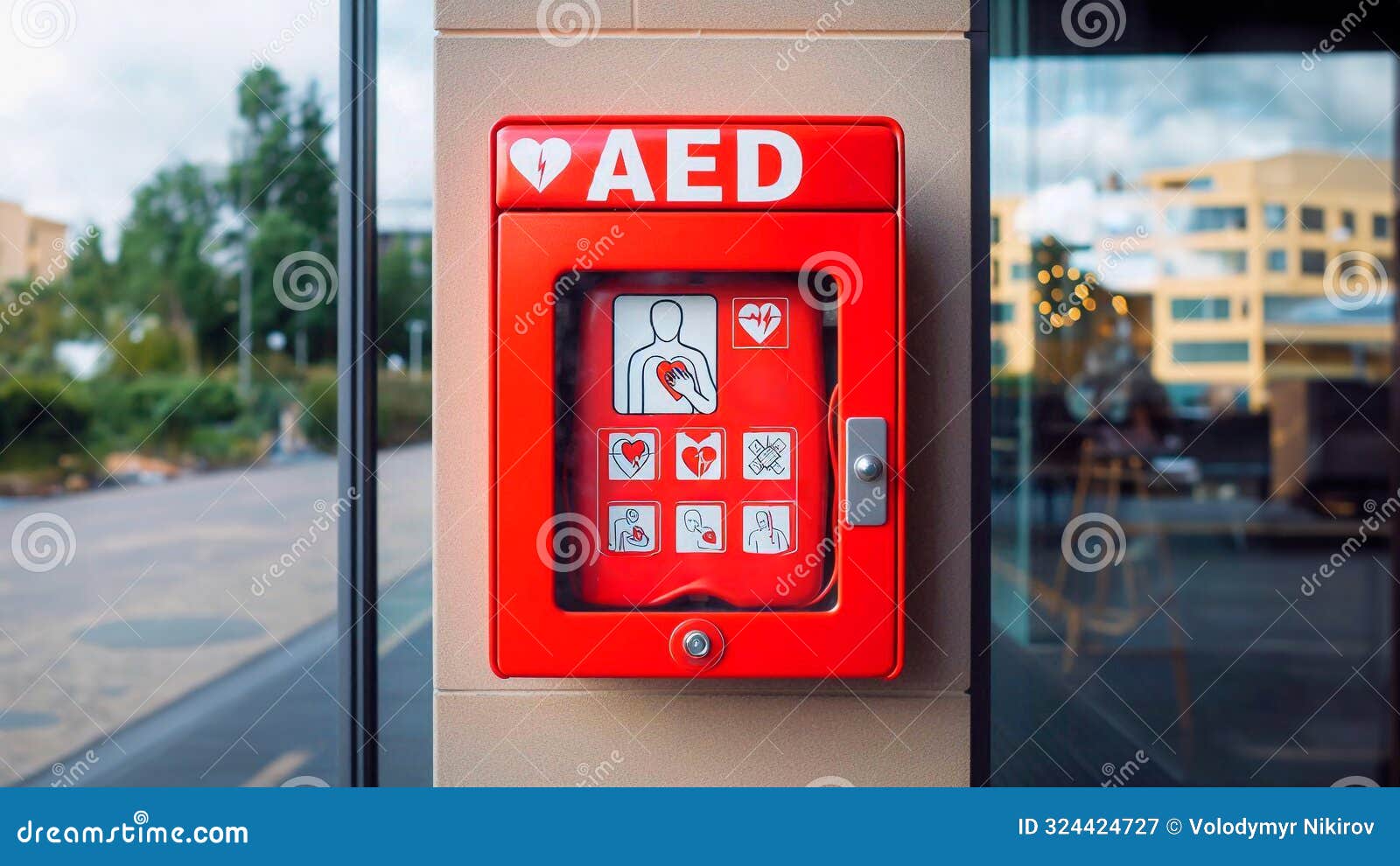 Automatic External Defibrillator. Safety Sign Cartoon Vector ...