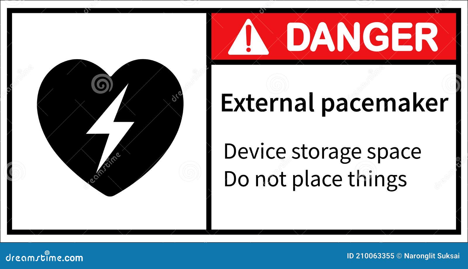 Automatic External Defibrillator. Danger Sign Cartoon Vector ...