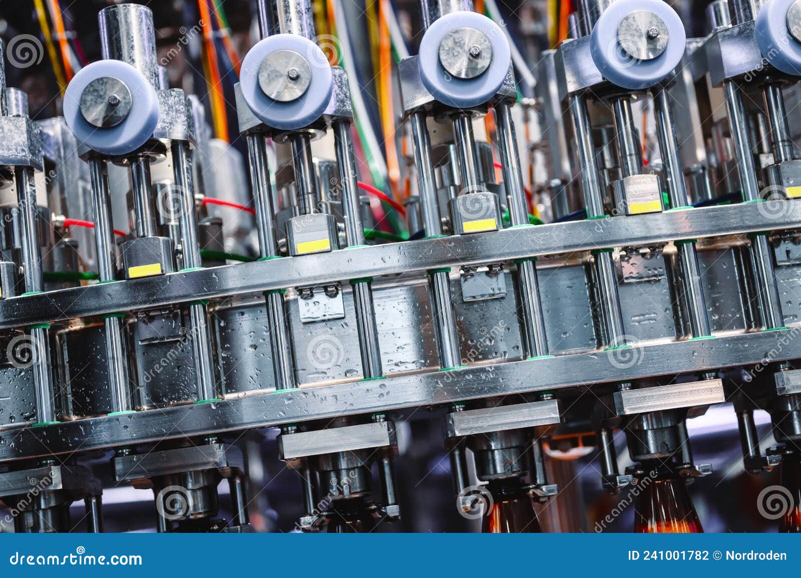 Automatic Filling Machine, the Process of Filling Plastic Bottles with ...