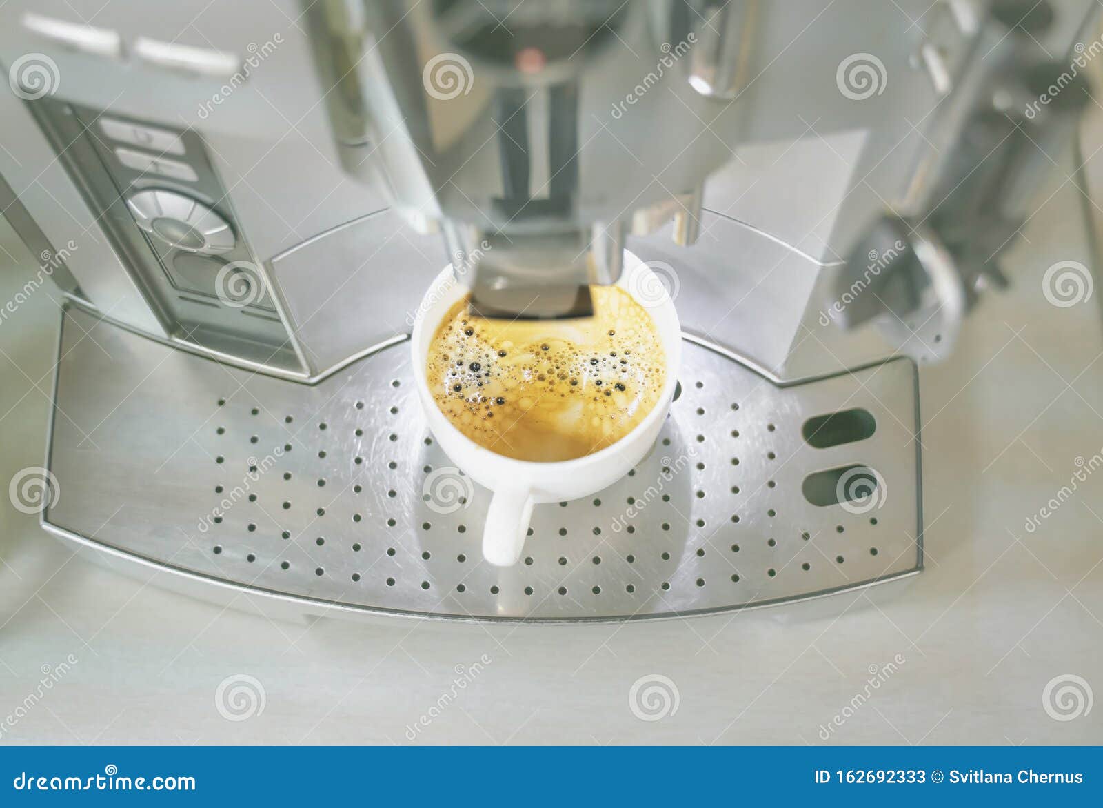 Automatic Coffee Machine Dispensing a Cup of Delicious Hot Aromatic ...