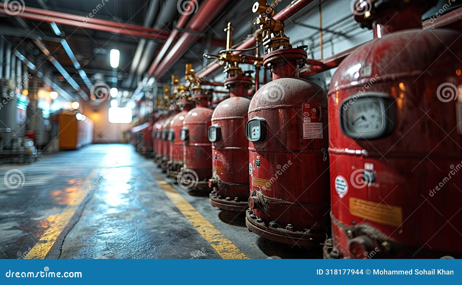 Automatic Fire Extinguishing System Gas Cylinders with Compressed Air ...