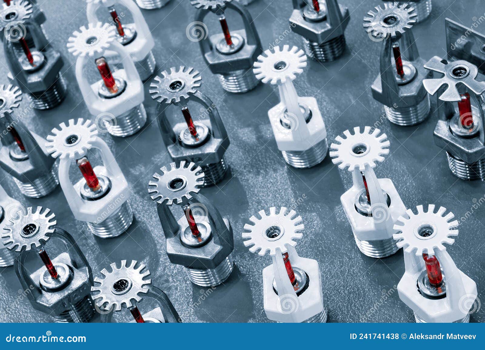 Automatic Fire Sprinkler System Install On Pipe Ceiling Background ...