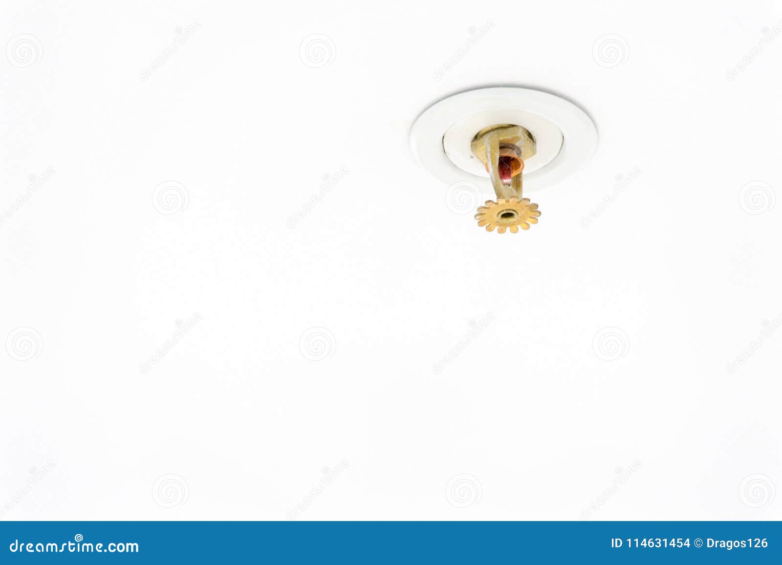 Automatic Fire Sprinkler Installed on Ceiling for Fire Fighting. Stock ...