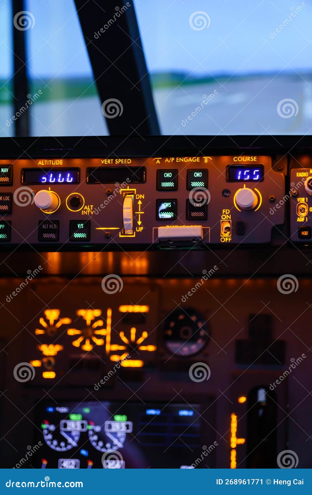Automatic Flight Control Panel in Cockpit Stock Image - Image of ...