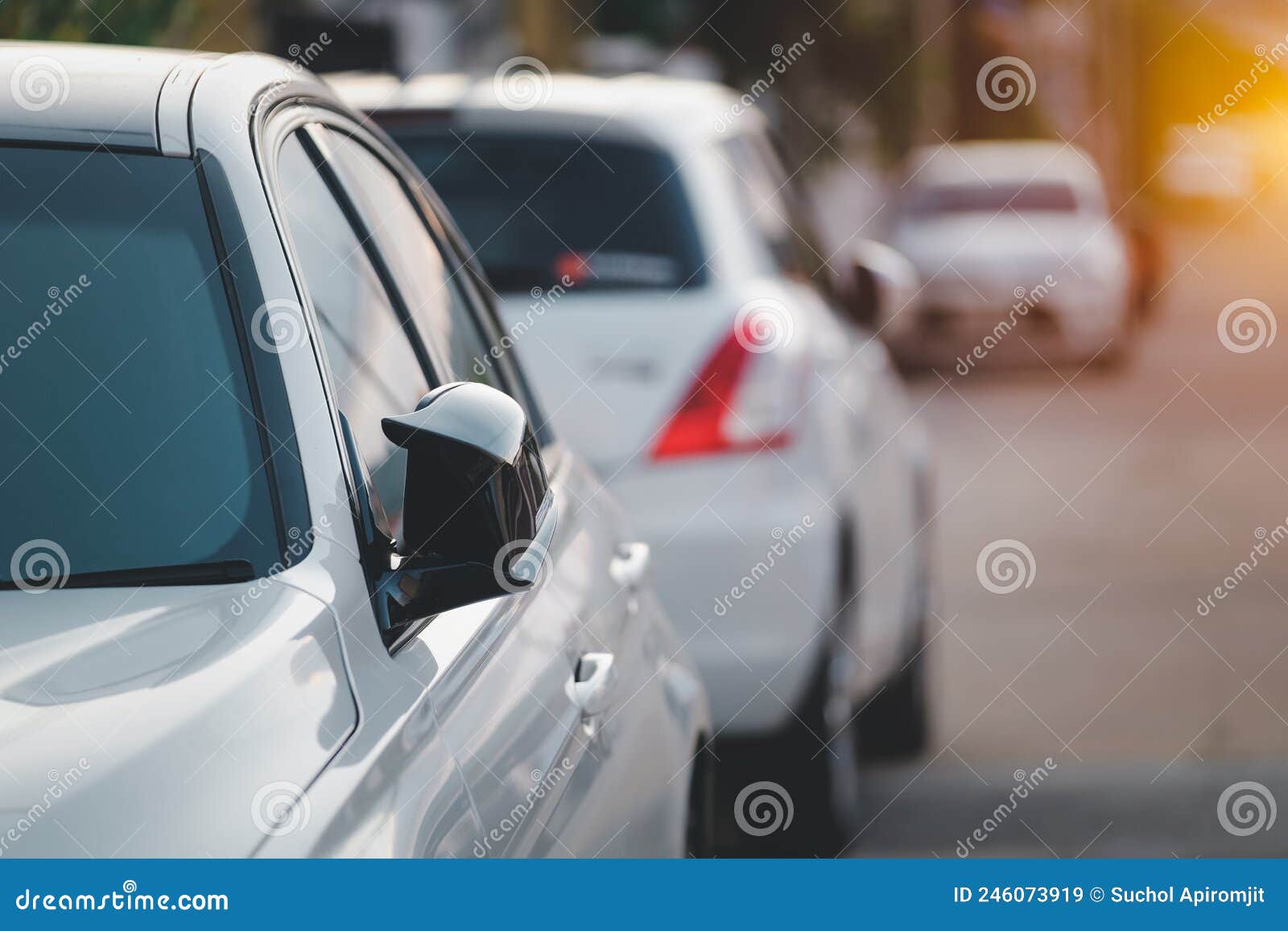 Automatic Folding System of Side Mirror Car when Car Parking. Stock ...