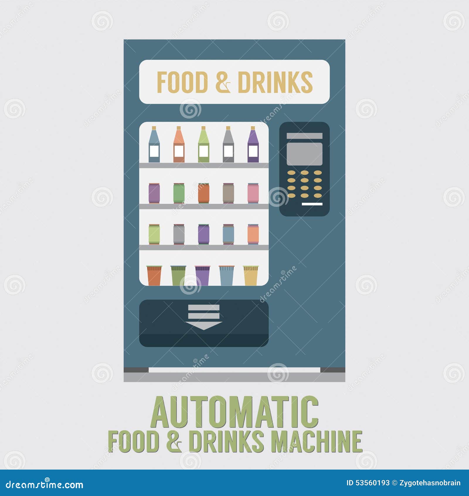 Automatic Food and Drinks Machine Stock Vector - Illustration of cola ...