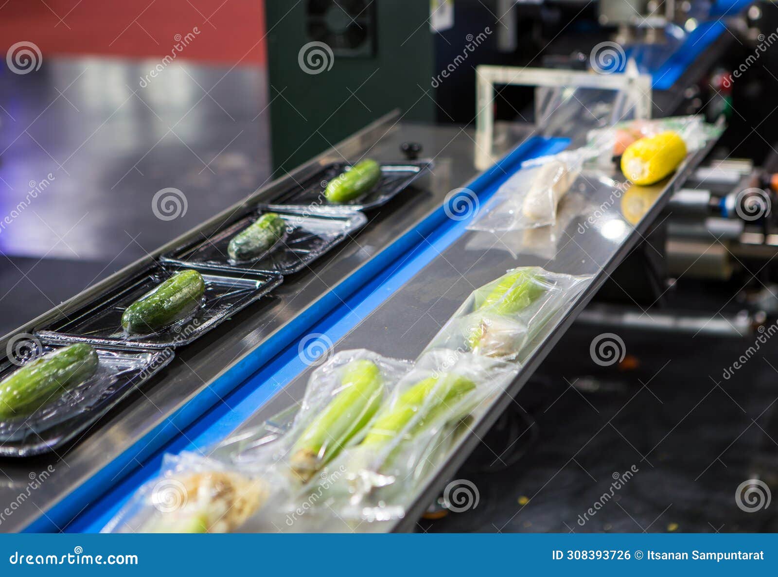 Automatic Food Flow Wrapping Machine Stock Photo - Image of packaging ...