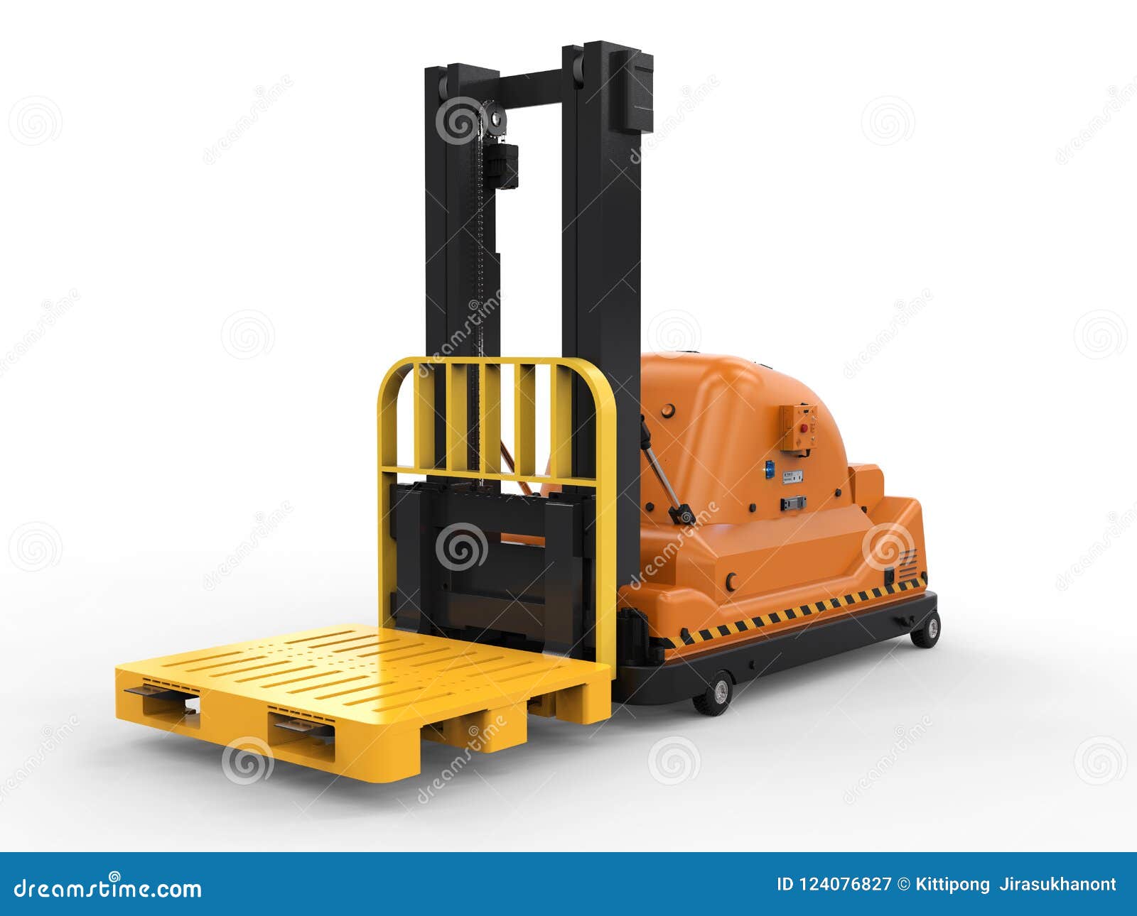Automatic forklift truck stock illustration. Illustration of robot ...