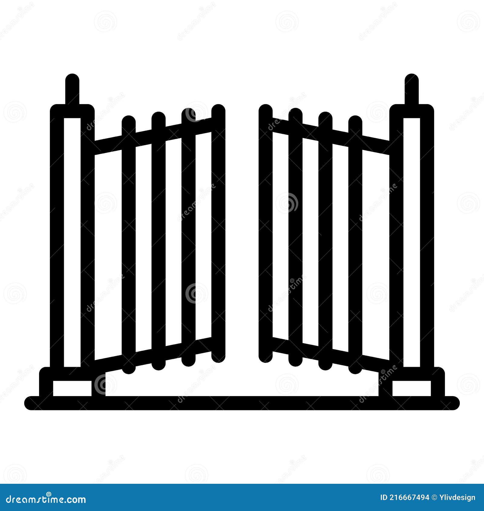 Automatic Garden Gate Icon, Outline Style Stock Vector - Illustration ...