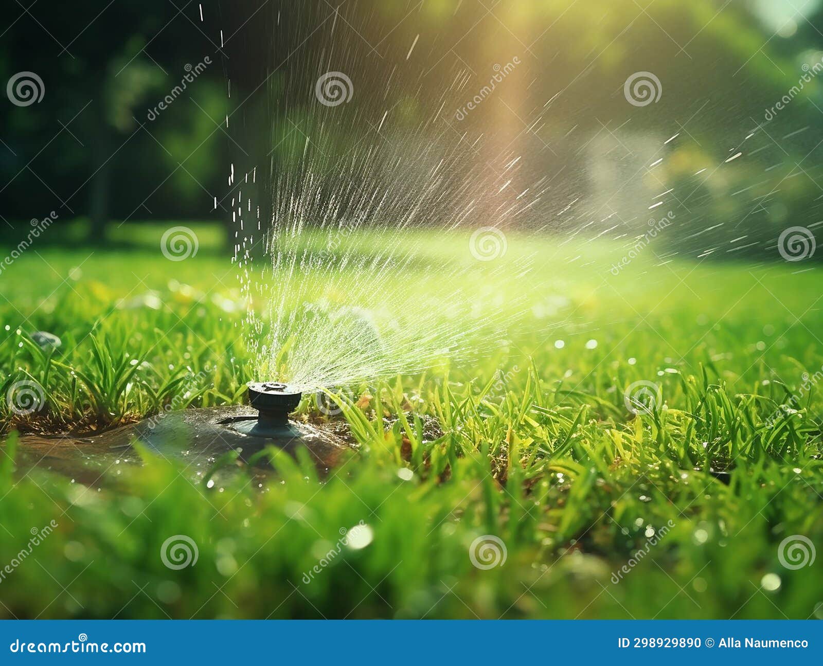Automatic Garden Lawn Sprinkler in Action Stock Illustration ...