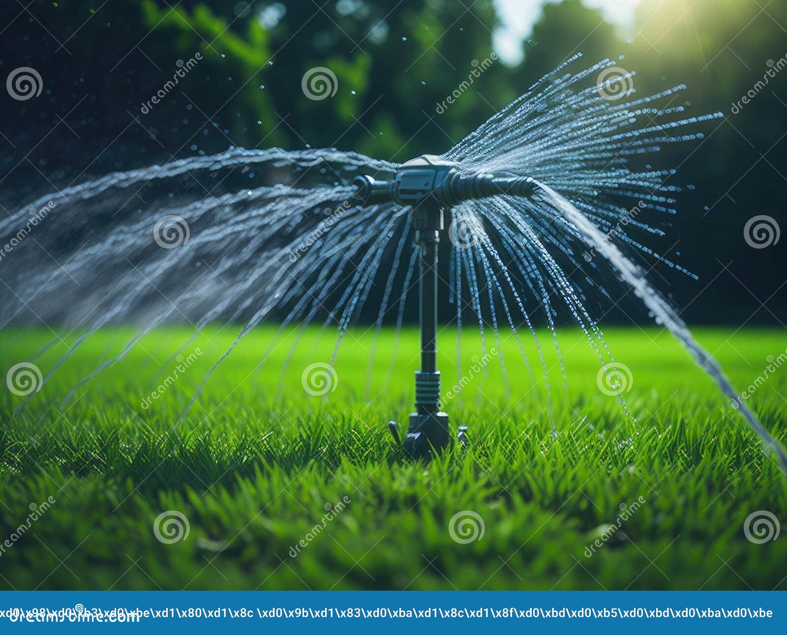 Automatic Garden Sprinkler System Watering. Ai Generative Stock Photo ...