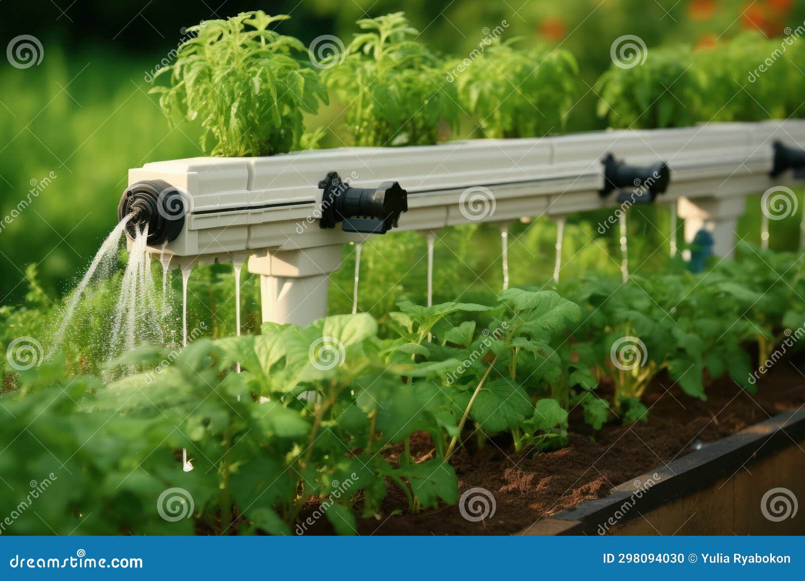 Automatic Garden Watering System Sunset. Generate Ai Stock Photo ...
