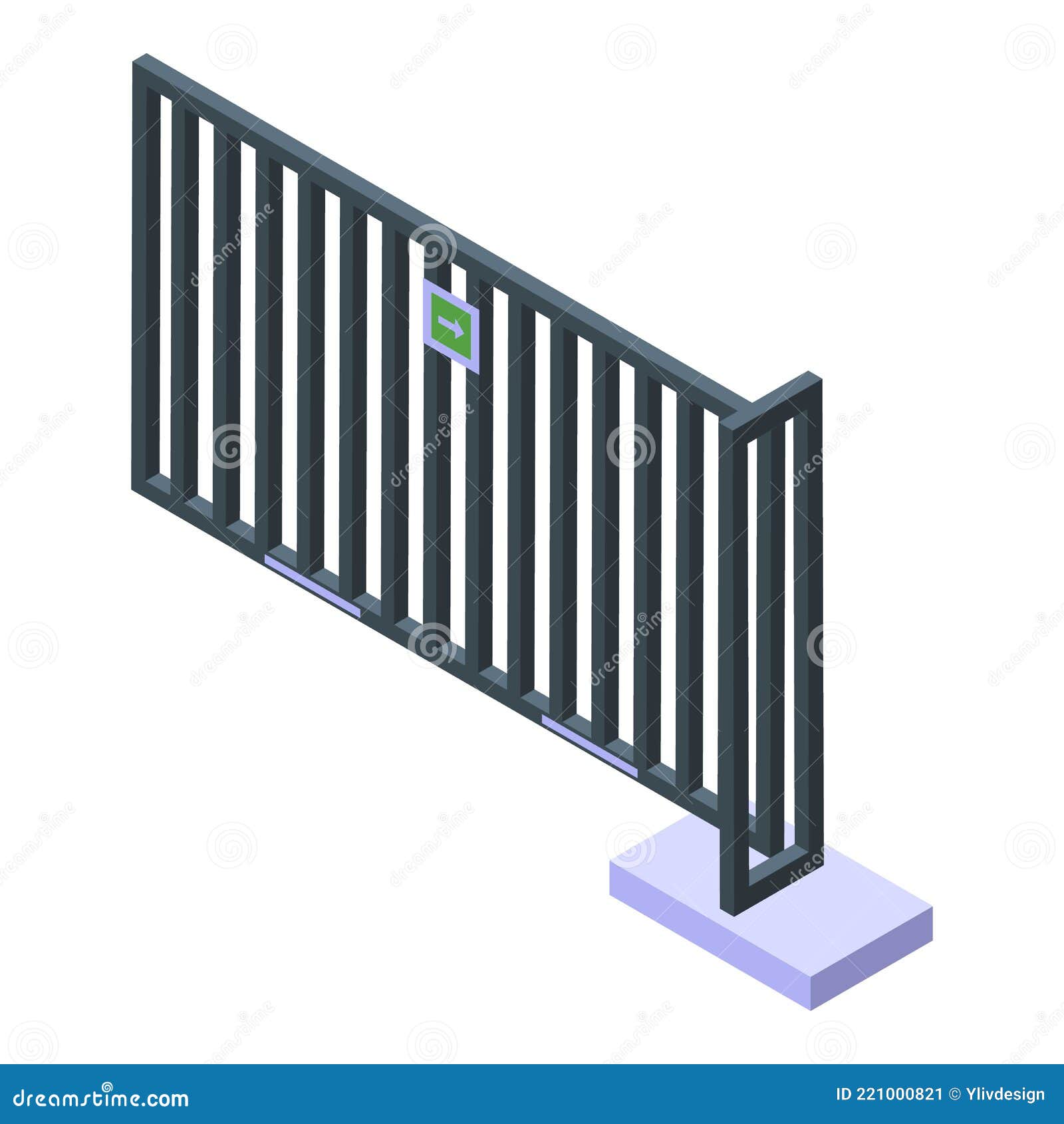 Automatic Gate Access Icon, Isometric Style Stock Vector - Illustration ...