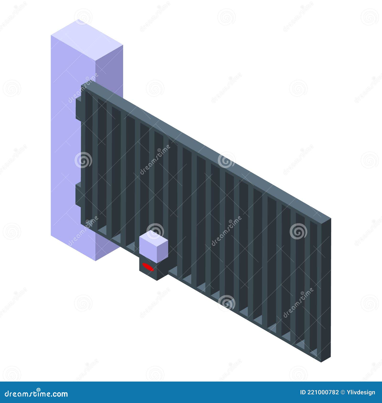 Automatic Gate Building Icon, Isometric Style Stock Vector ...