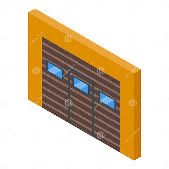 Automatic Gate Door Icon, Isometric Style Stock Vector - Illustration ...