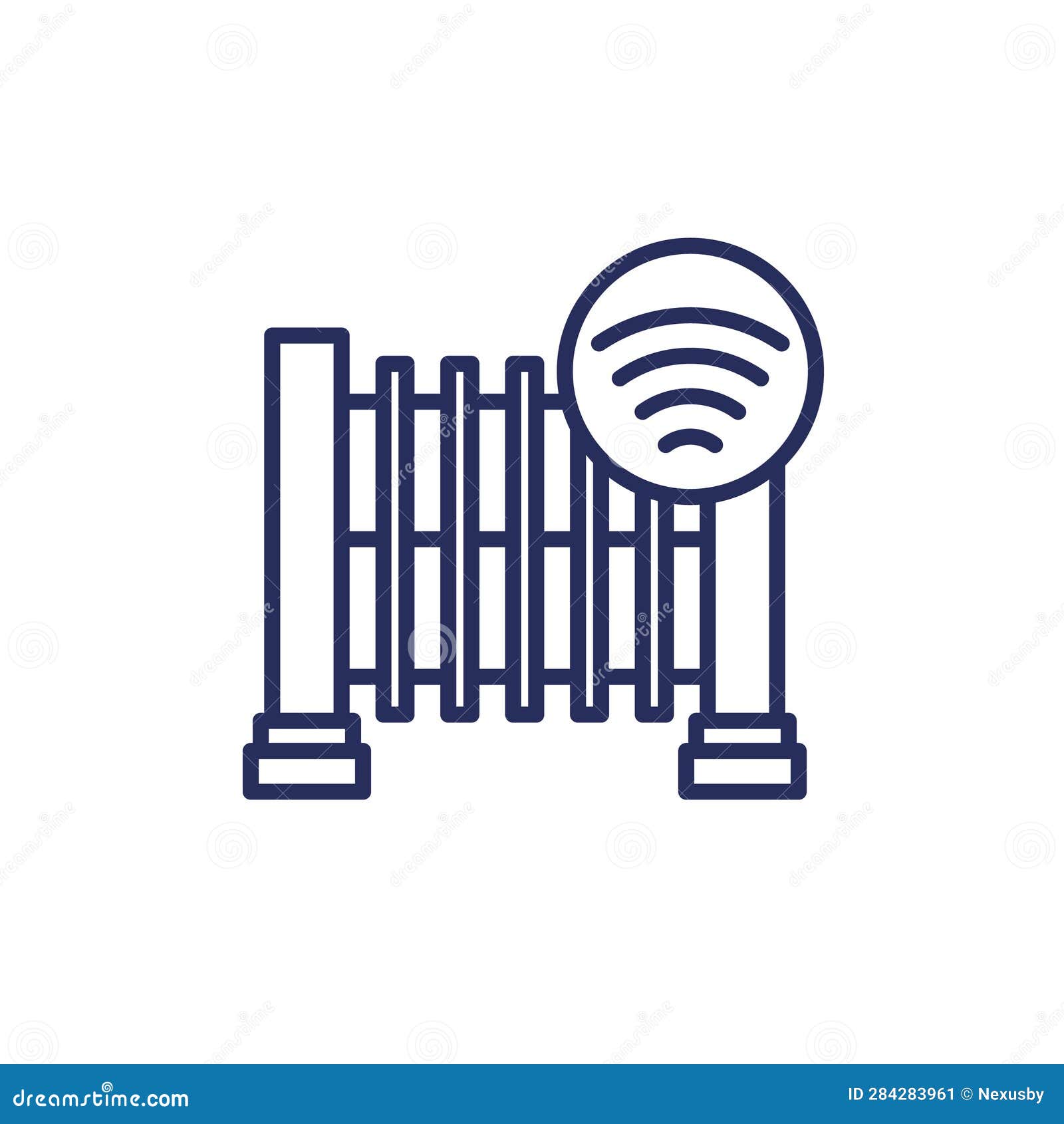 Automatic Gate Icon, Line Vector Stock Vector - Illustration of design ...