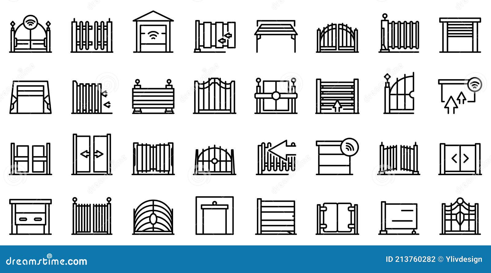 Automatic Gate Icon, Outline Style Stock Vector - Illustration of ...