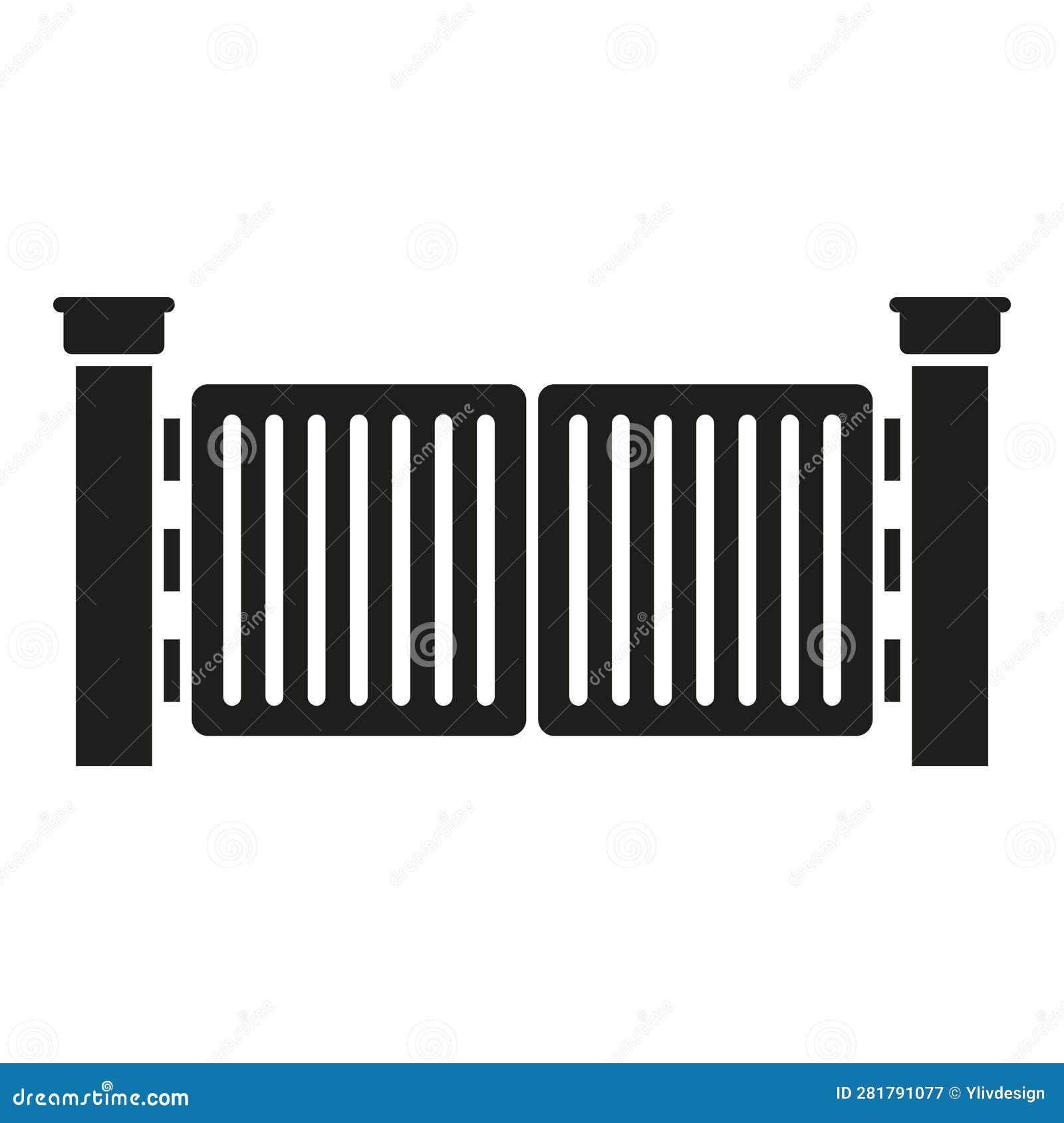 Automatic Gate Icon Simple Vector. Fence House Stock Vector ...