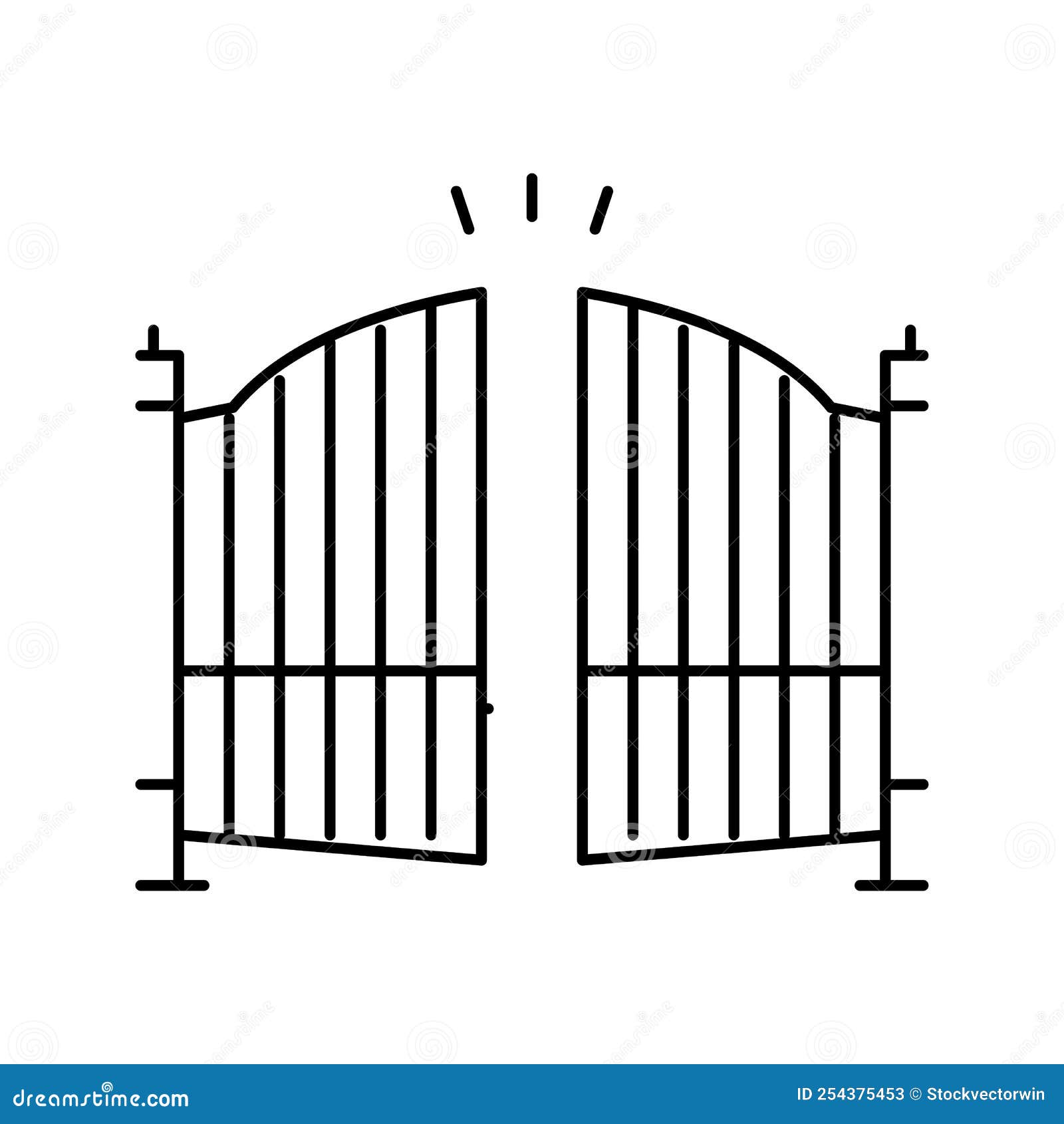 Automatic Gate Line Icon Vector Illustration Stock Vector ...