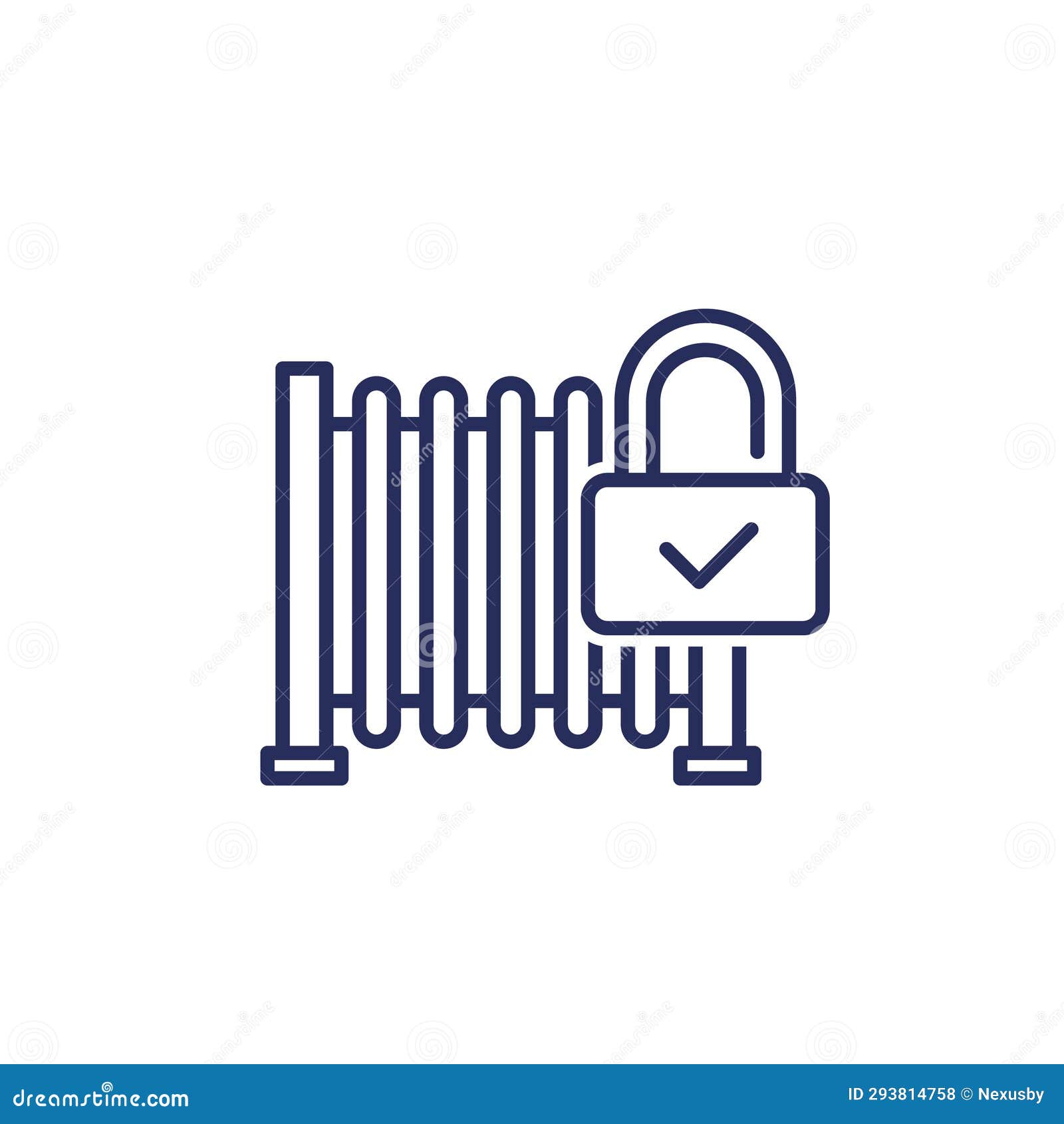 Automatic Gate Locked Line Icon Stock Vector - Illustration of outline ...