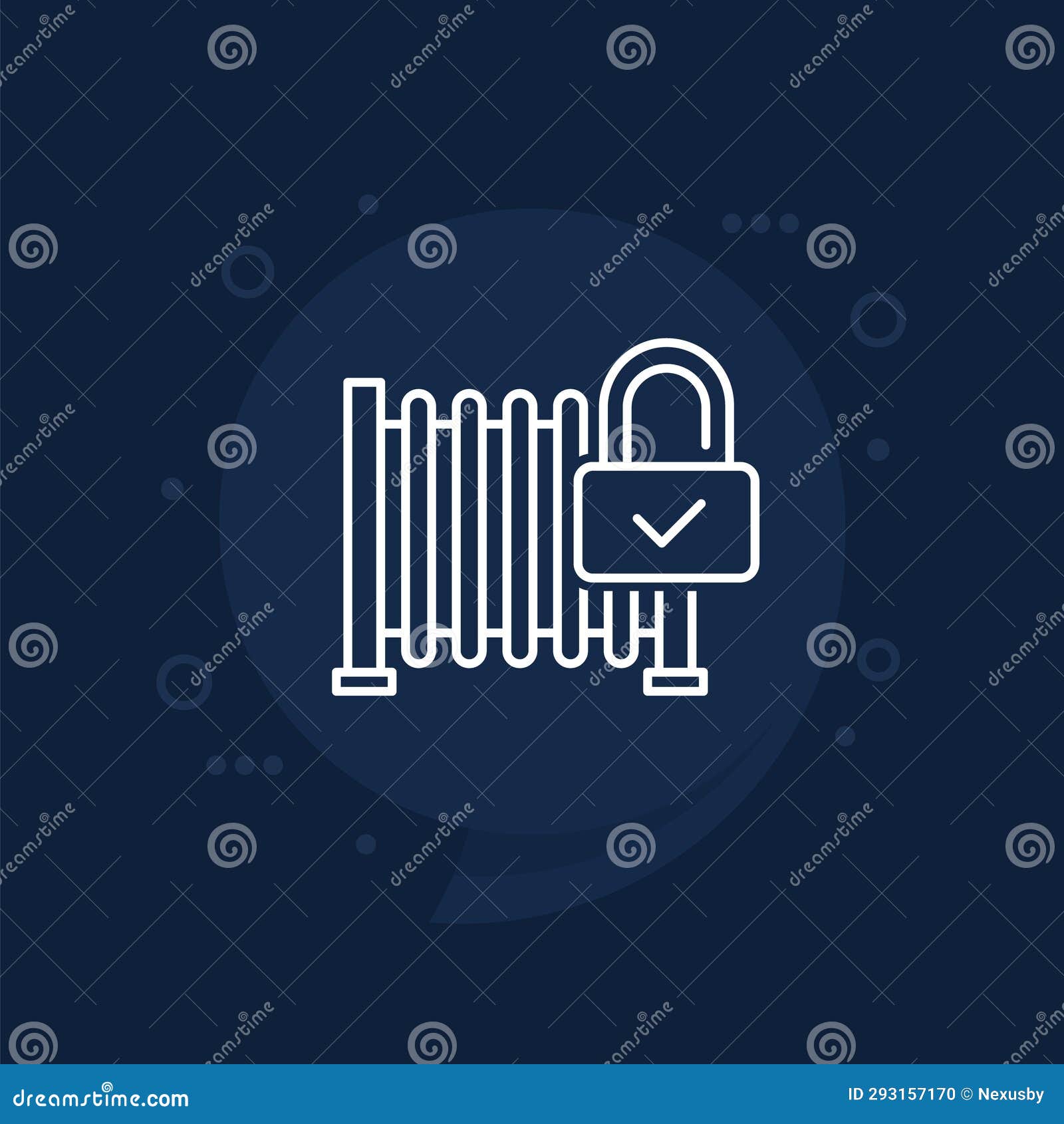 Automatic Gate Locked Line Icon, Vector Stock Illustration ...