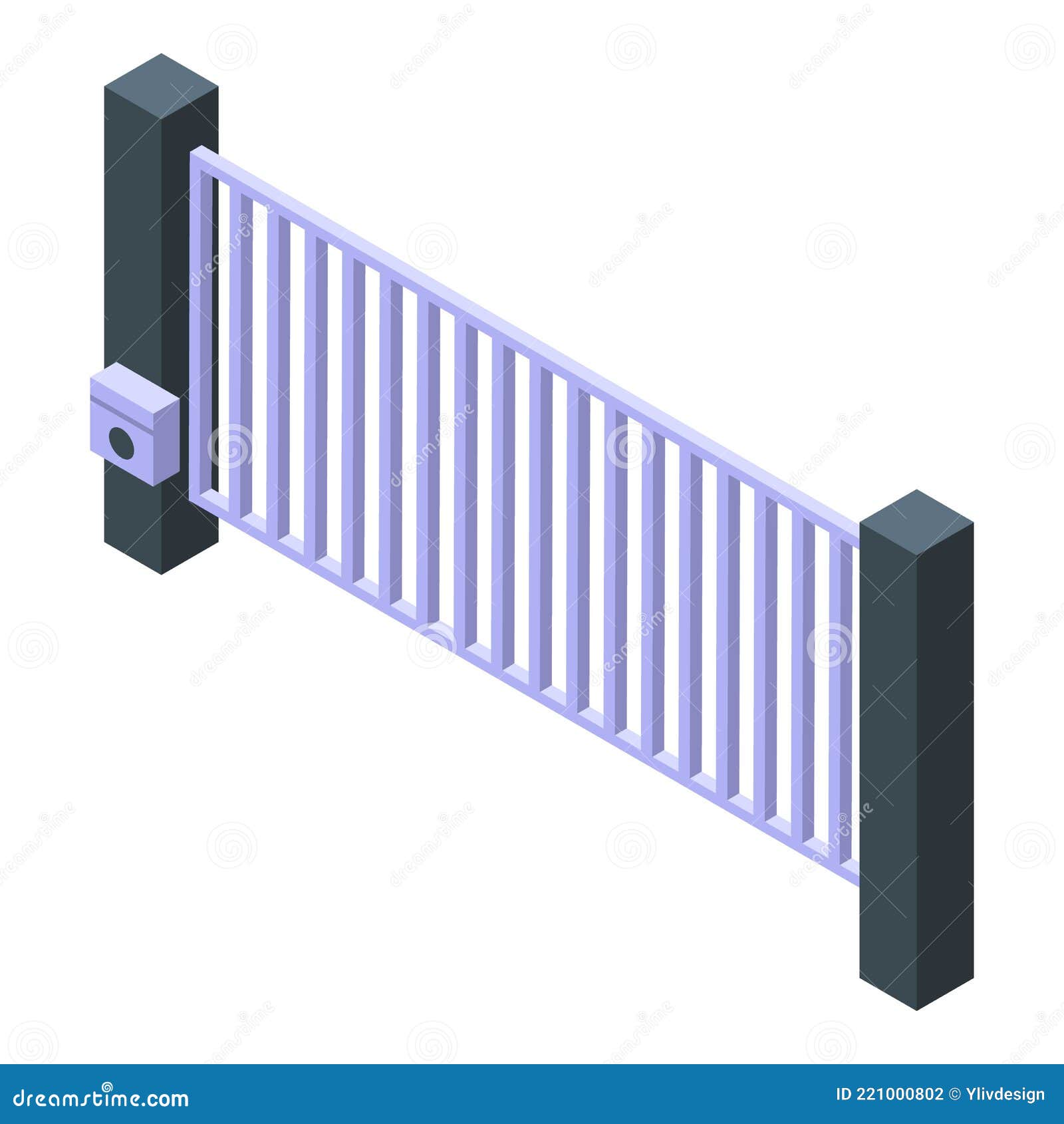 Automatic Gate Road Icon, Isometric Style Stock Vector - Illustration ...