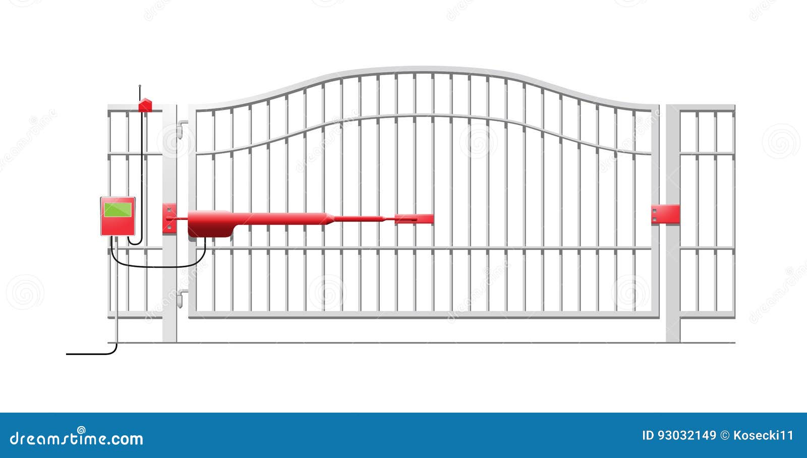 Automatic Gate System stock vector. Illustration of mechanic - 93032149